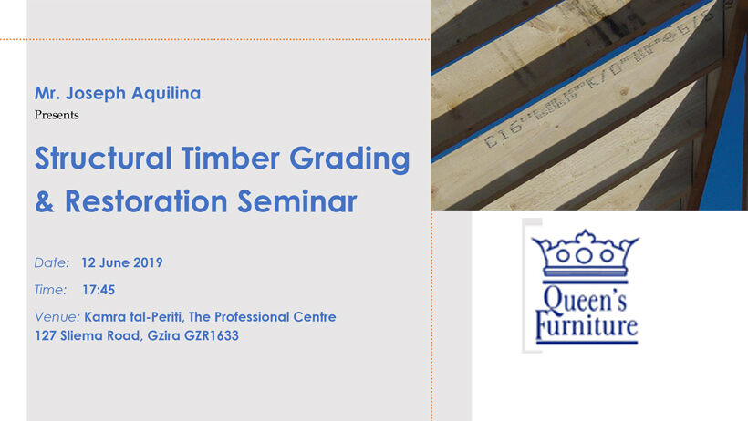 Structural Timber Grading & Restoration Seminar - Kamra tal-Periti